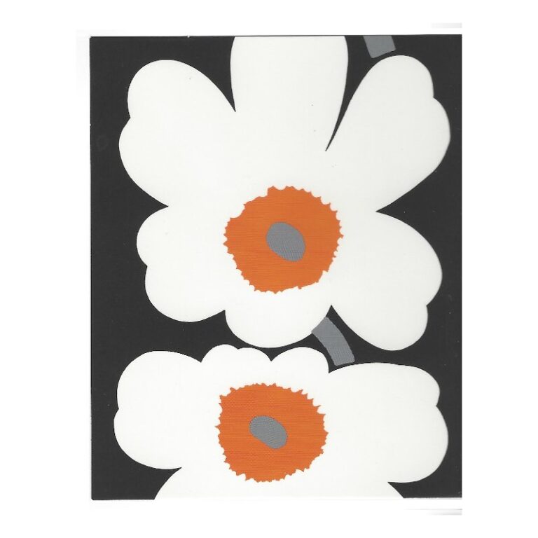 Marimekko Card Unikko White Orange - Make Designed Objects