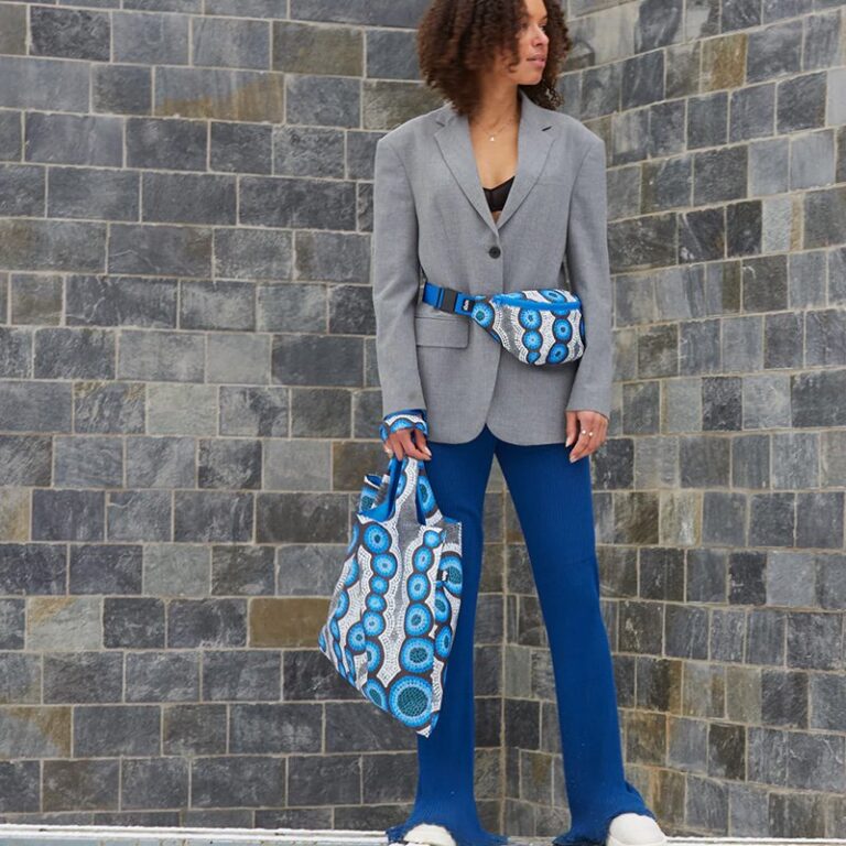 Loqi Shopping Bag - Nangala Blue - Make Designed Objects