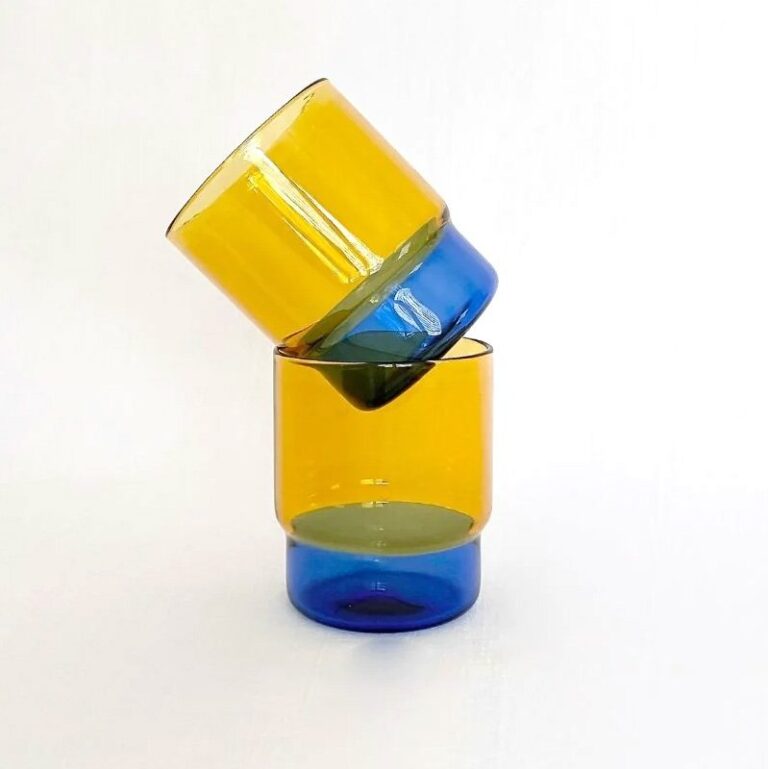 Amabro Two Tone Glass Yellow Blue - Make Designed Objects