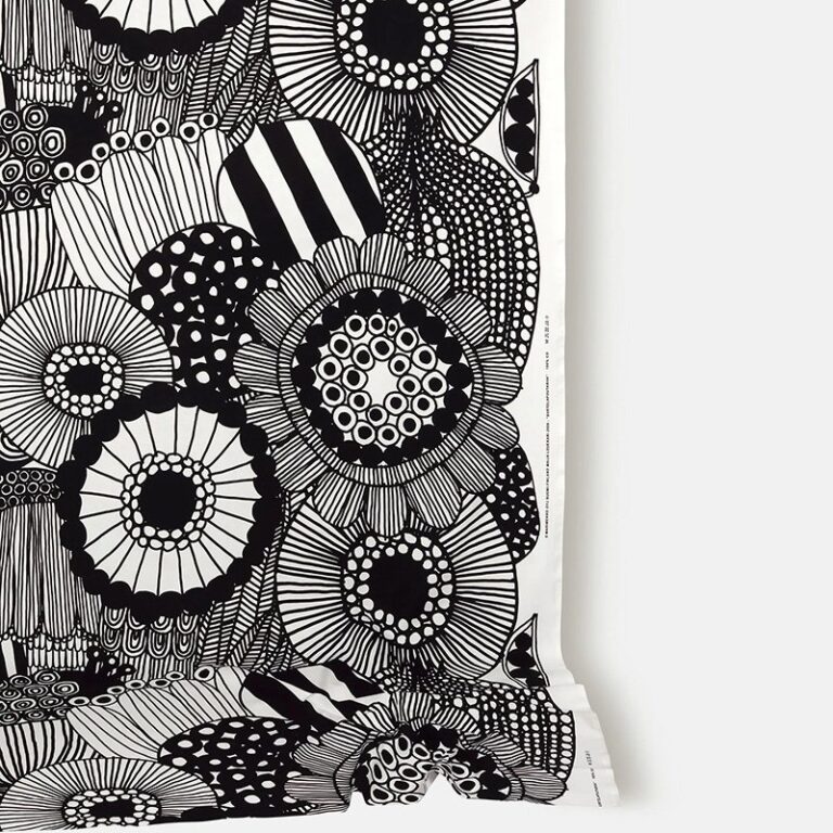 Marimekko Fabric - Siirtolapuutarha Blac - Make Designed Objects