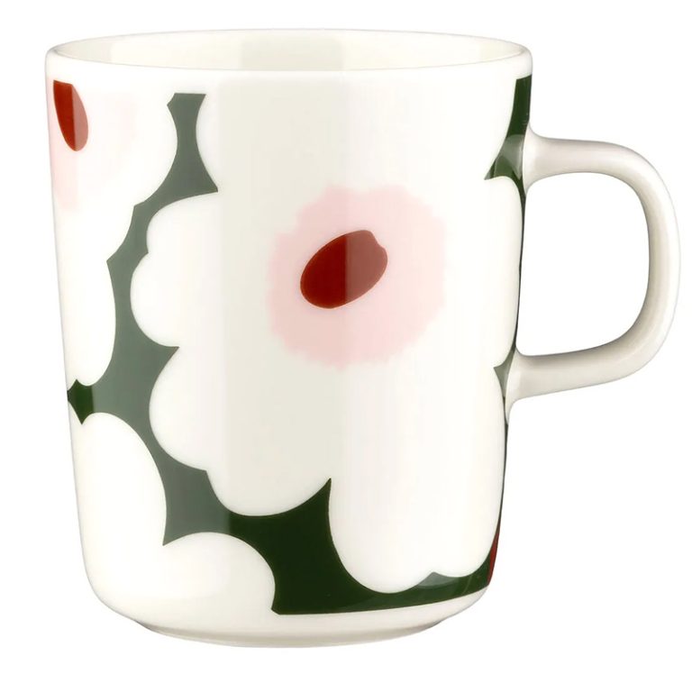 Marimekko Mug Unikko Green Pink - Make Designed Objects