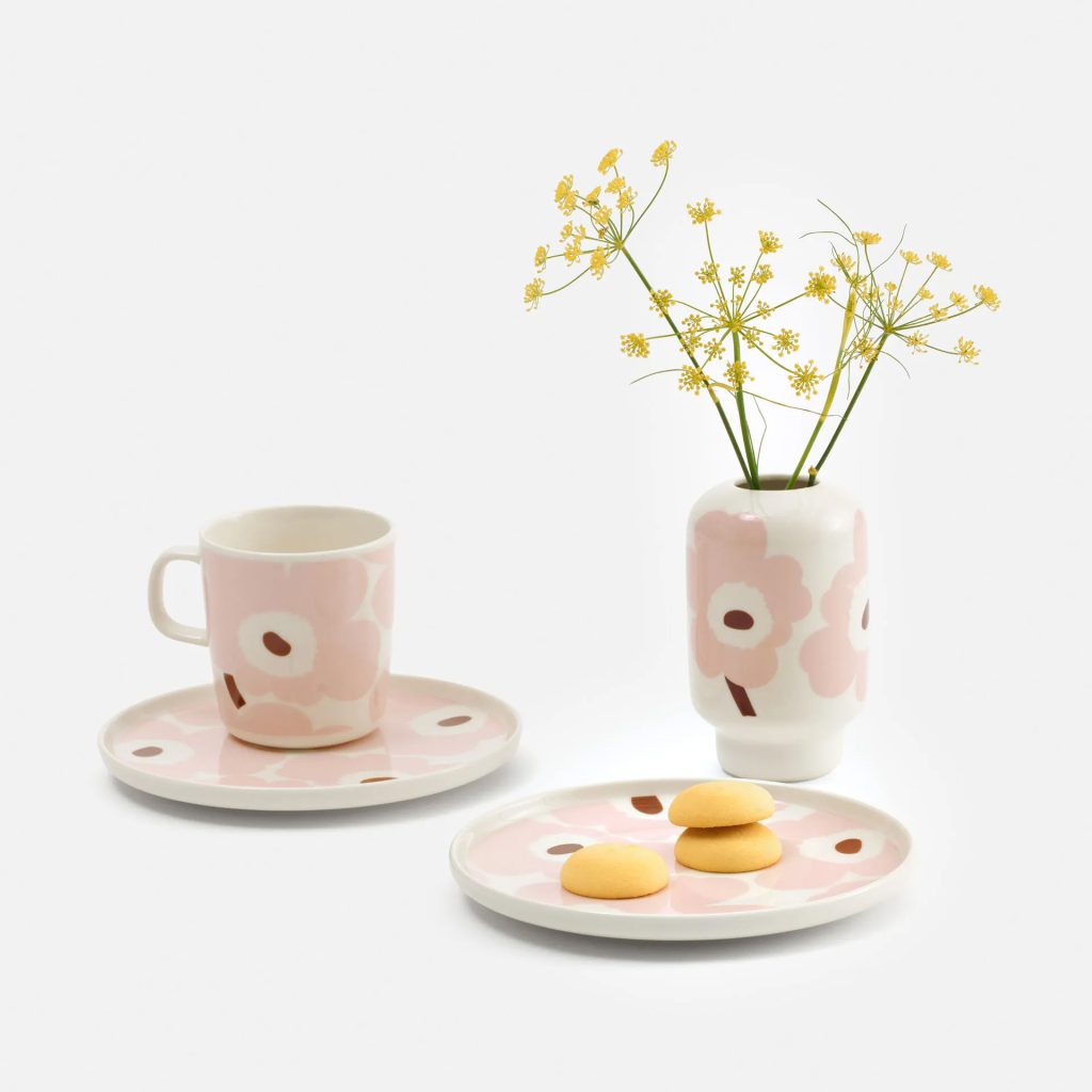 Marimekko Plate Unikko Lt Pnk Chest 20cm - Make Designed Objects